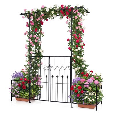 Arco da giardino in metallo con porte e fioriere, Traliccio pergolato ...