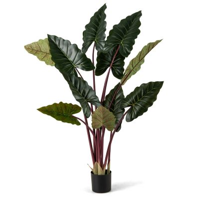Piante artificiali di taro arcobaleno con 11 foglie finte e steli ...
