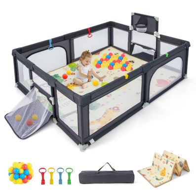 Box bambini con materassino canestro porte da calcio maniglie palline ...