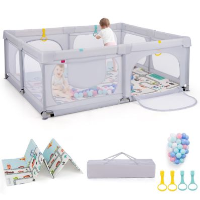 Box per bambini con materassino 4 anelli e 50 palline colorate, Recinto ...